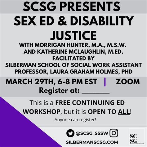 Sex Ed And Disability Justice Silberman Center For Sexuality And Gender