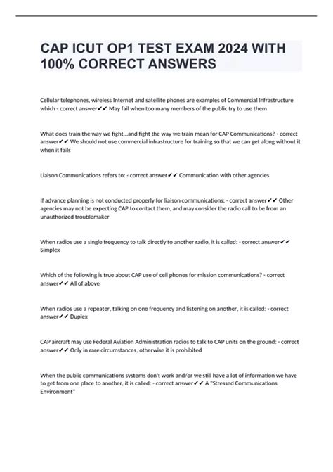 Cap Icut Op1 Test Exam 2024 With 100 Correct Answers Cap Icut Op1 Stuvia Us