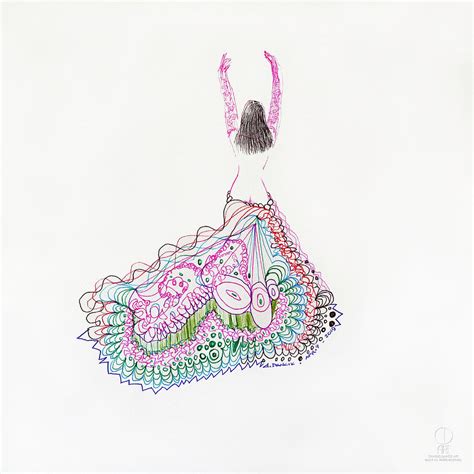 Abstract Skirt And Gloves Dance Topless Drawing By Charles Dancik