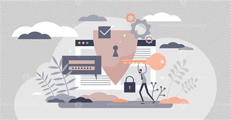 Secure Internet Usage With Password Security Shield Tiny Persons Concept Vectormine Kinder