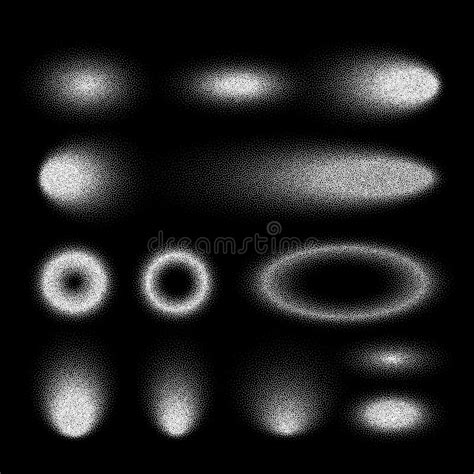 Stipple Shadows Set Dotted Design Elements Fading Gradient Stippling