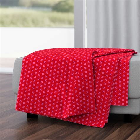 Mini Xxx Pink Red Throw Blanket Spoonflower