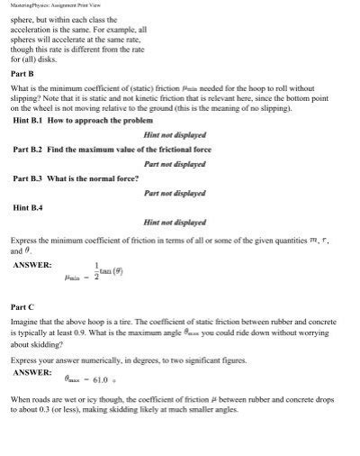 Masteringphysics Assignm