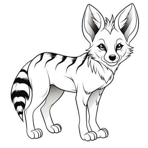 Premium Ai Image Aardwolf Kindergarden Art Cute Angel Cute Coloring Book Kawaii Line Art
