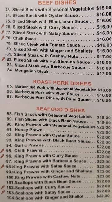 Menu At Berwick Palace Chinese Restaurant Berwick 47 High St