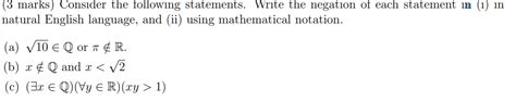 Solved Marks Consider The Following Statements Write Chegg