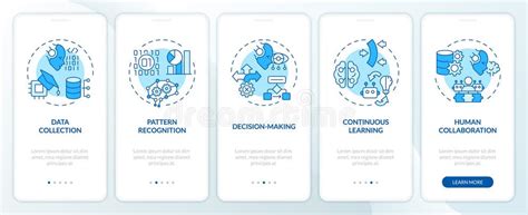 Walkthrough Cognitive Computing Work With Blue Icons Stock Illustration Illustration Of Icon