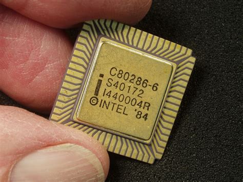 Vintage C80286 6 Intel Microprocessor Cpu Gold Clean Working Nos Xlnt 80286 286 Ebay
