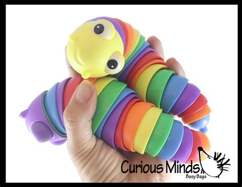 Fidget Wiggle Caterpillar Large Articulated Jointed Moving Slug Toy