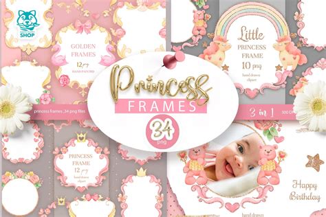 Princess Frame Clipart Floral Frame Png Digital Frames Clip Art
