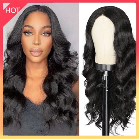 26 Inch Wig For Woman Curlylong Wavyblack Long Straight Hair Wig Heat
