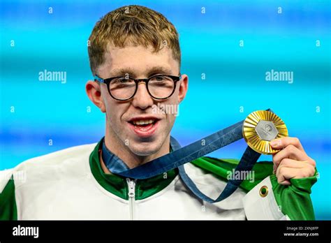 Daniel Wiffen Of Ireland Shows The Medal Of The Swimming 800m Freestyle