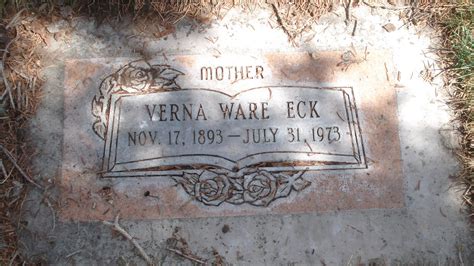 Verna Mabel Ware Eck 1888 1973 Memorial Find A Grave