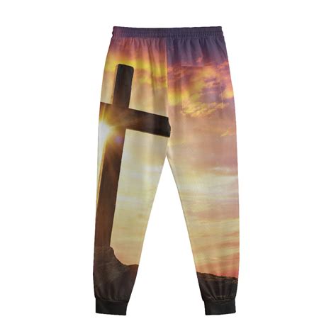 Crucifixion Of Jesus Christ Print Sweatpants Gearfrost
