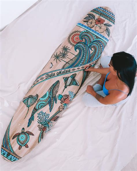 Jess Lambert Surfboard Art Surf Art Longboard Design