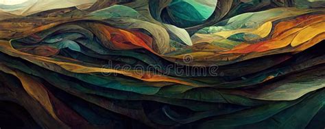Organic Abstract Panorama Illustration Art Stock Image Image Of Creative Organic 261323947