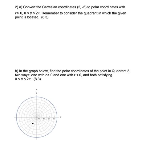 Solved 2 A Convert The Cartesian Coordinates 2 −5 To