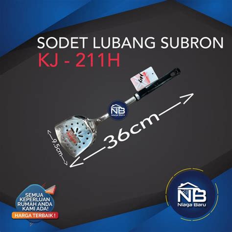 Jual Slotted Spatula Sutil Sodet Bolong Bolong Stainless Subron Kj 211h