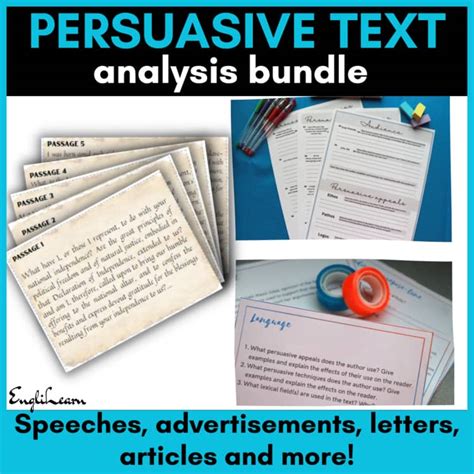 Persuasive Text Analysis Articles Speeches Advertisements Letters