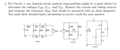 1 For Circuit 1 Use Classical Circuit Analysis Course Hero