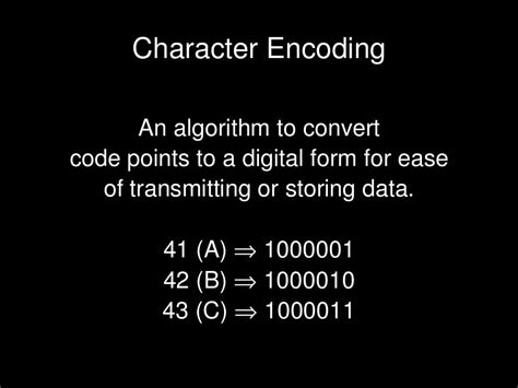 character encoding an algorithm to