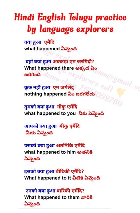 Spoken Telugu Hindi English Learning