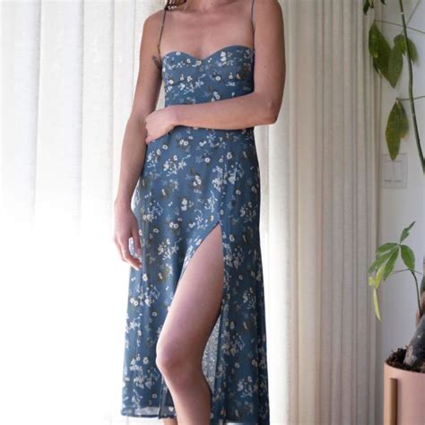 Pixie Market Floral Split Skirt From Goldlybold Midi Dress