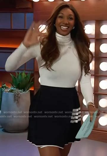 Wornontv Maria Taylors 4 Stripe Mini Skirt On The Kelly Clarkson Show