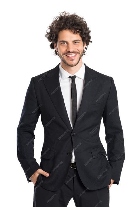 Premium Photo Portrait Of Smiling Young Elegant Man Isolated