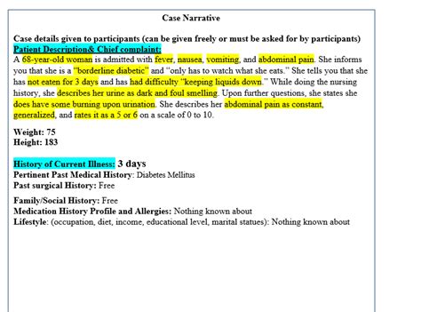 Solved Case Narrative Case Details Given To Participants