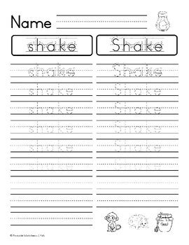 20 Words About Salt Print Handwriting Practice Worksheets Tpt