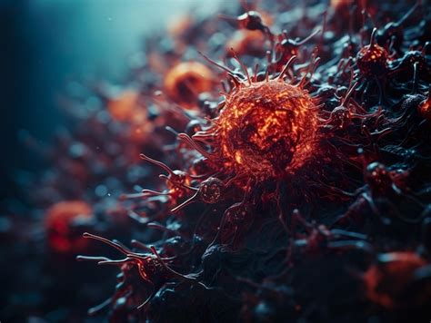 Premium Ai Image Flu Virus Cell Close Up