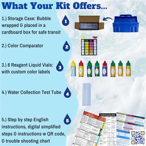 Pool Test Kit 6 In 1 Spa Hot Tub Pool Water Testing Kit W Sample Tube