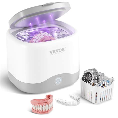 Vevor Sonic Cleaner For Dentures 200ml Retainer Cleaner Machine 30w Cleaning Machine For