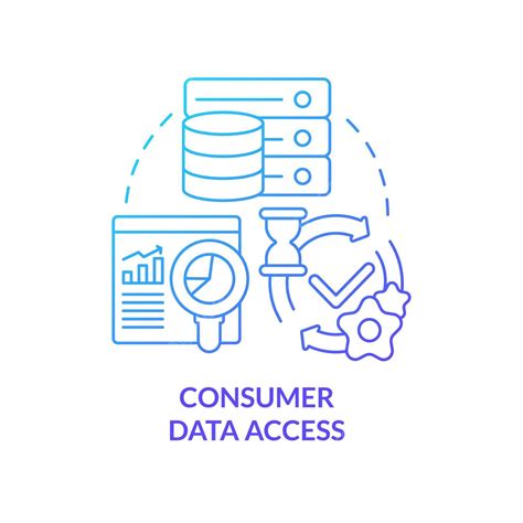 Consumer Data Access Blue Gradient Concept Icon Lineart Editable Data