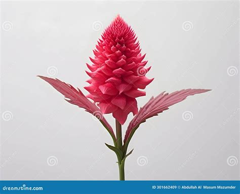 Cockscomb Flower In Studio Background Single Cockscomb Flower