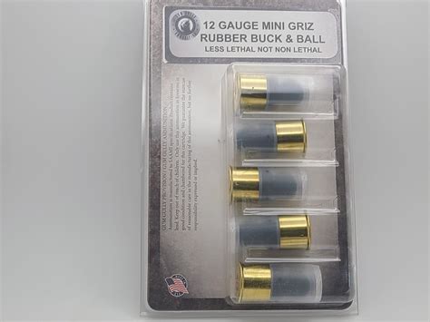12 Gauge Mini Griz Rubber Buck And Ball Gum Gully Provision