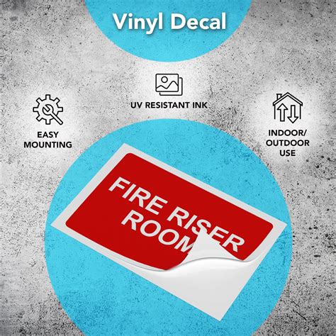Fire Riser Room Sticker 7x10 Vinyl Fire Extinguisher Inside Sticker Waterproof