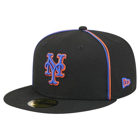 Mens New York Mets New Era Black Soutache 59fifty Fitted Hat