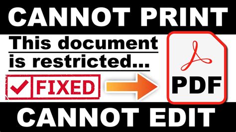 Bypass Protected Pdf Cannot Printedit This Document Is Restricted Or