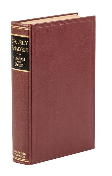 First Edition Of Security Analysis