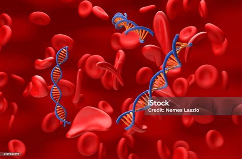 Gene Therapy In Sickle Cell Anaemia Isometric View 3d Illustration