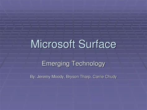 PPT Microsoft Surface The Future Of Interactive Technology PowerPoint Presentation ID