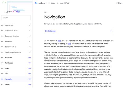 Navigation Webdev