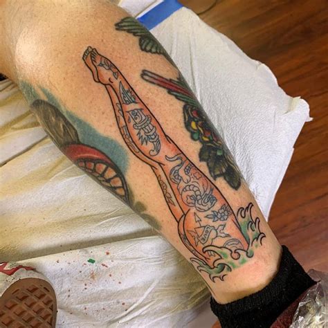 Black And White Traditional Tattoos Mantle Tattoo Dtla