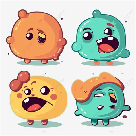 Chatty Clipart Cute Cartoon Character Set Vector Chatty Clipart Cartoon Png And Vector With