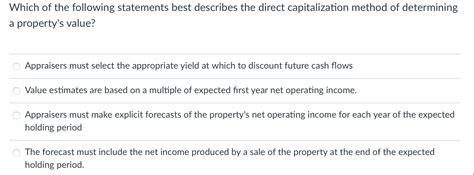 Solved Which Of The Following Statements Best Describes The