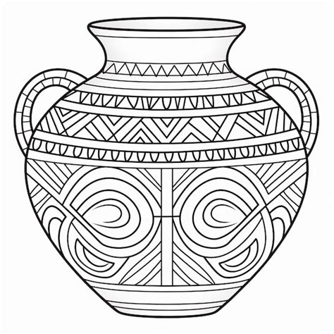 Premium Ai Image Tribal Design Coloring Pages Vase With West African