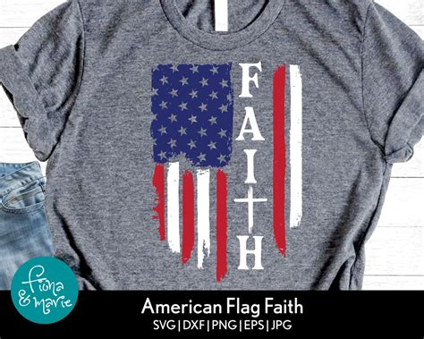 Faith American Flag Svg Patriotic Christian Cut File Digital Download