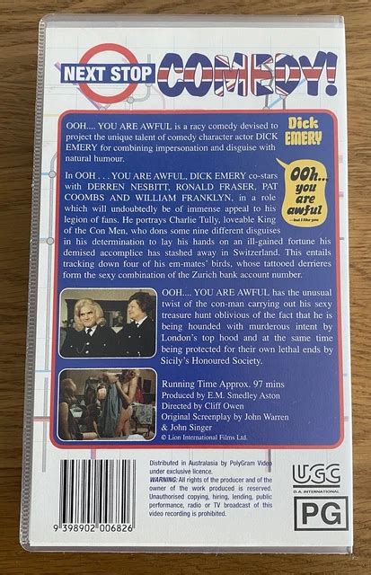 Dick Emery Ooh You Are Awful Vhs Video British Sex Next Stop Comedy Tested £17 44 Picclick Uk
